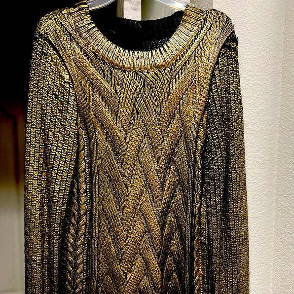 Sweaters | Beautiful Black Gold Sweater | Poshmark